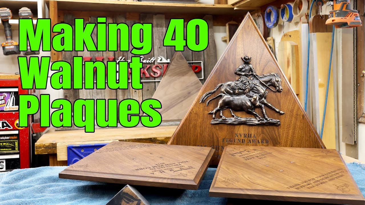 Making 40 Walnut Award Plaques | This project was HUGE! - YouTube