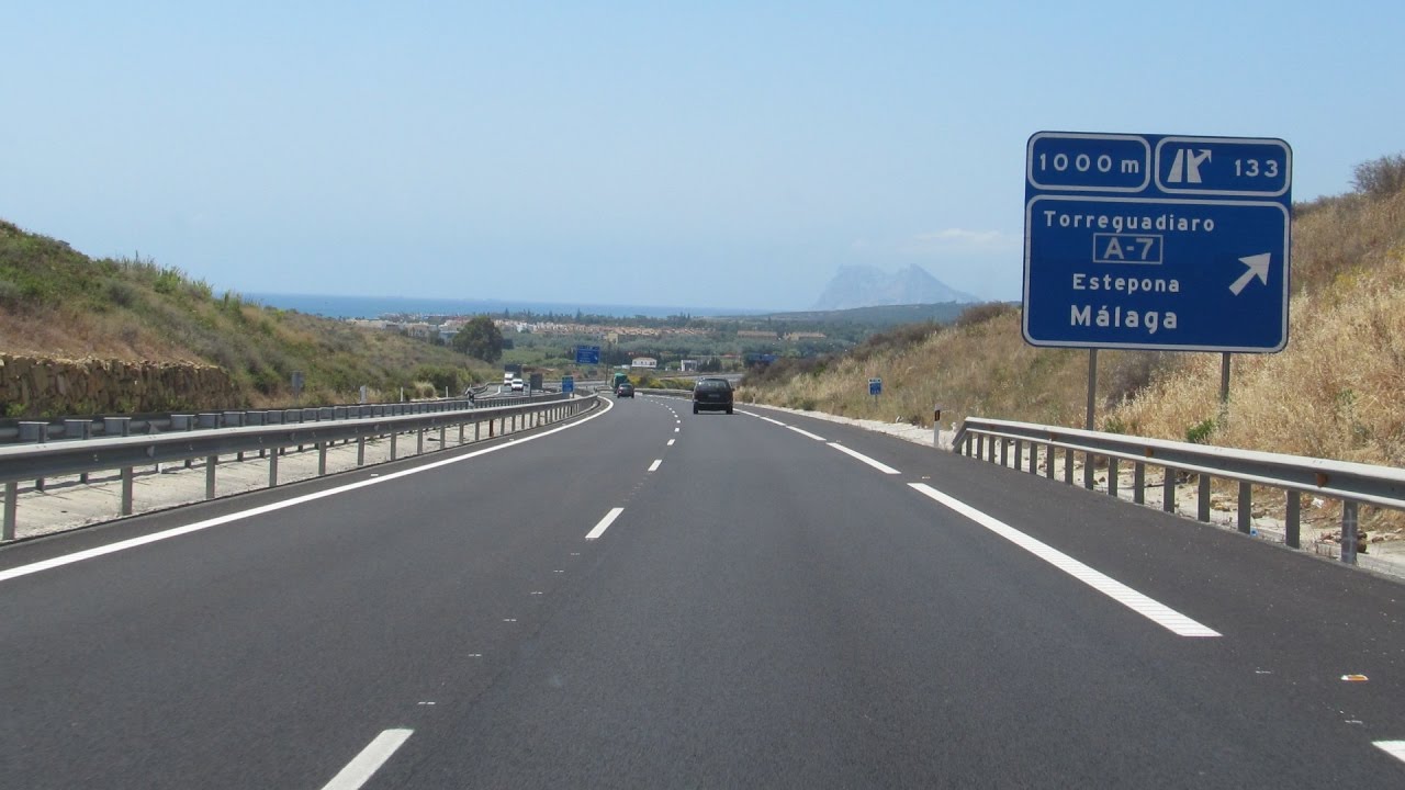 Spain: AP-7 Estepona - Guadiaro (Costa del Sol) - YouTube