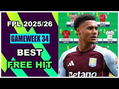 FPL Blank Gameweek 34: BEST FREE HIT TEAM | Fantasy Premier League Tips 2025/26