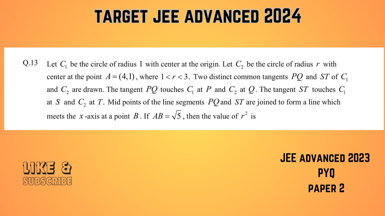 JEE ADVANCED 2023 Paper 2 Question no 13 Solution - YouTube