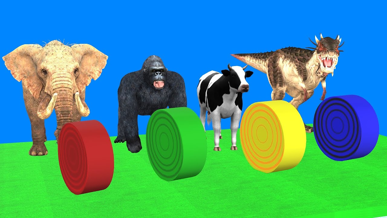 Max Level Layers Roll Game with Gorilla Elephant Cow Dinosaur Tiger ...