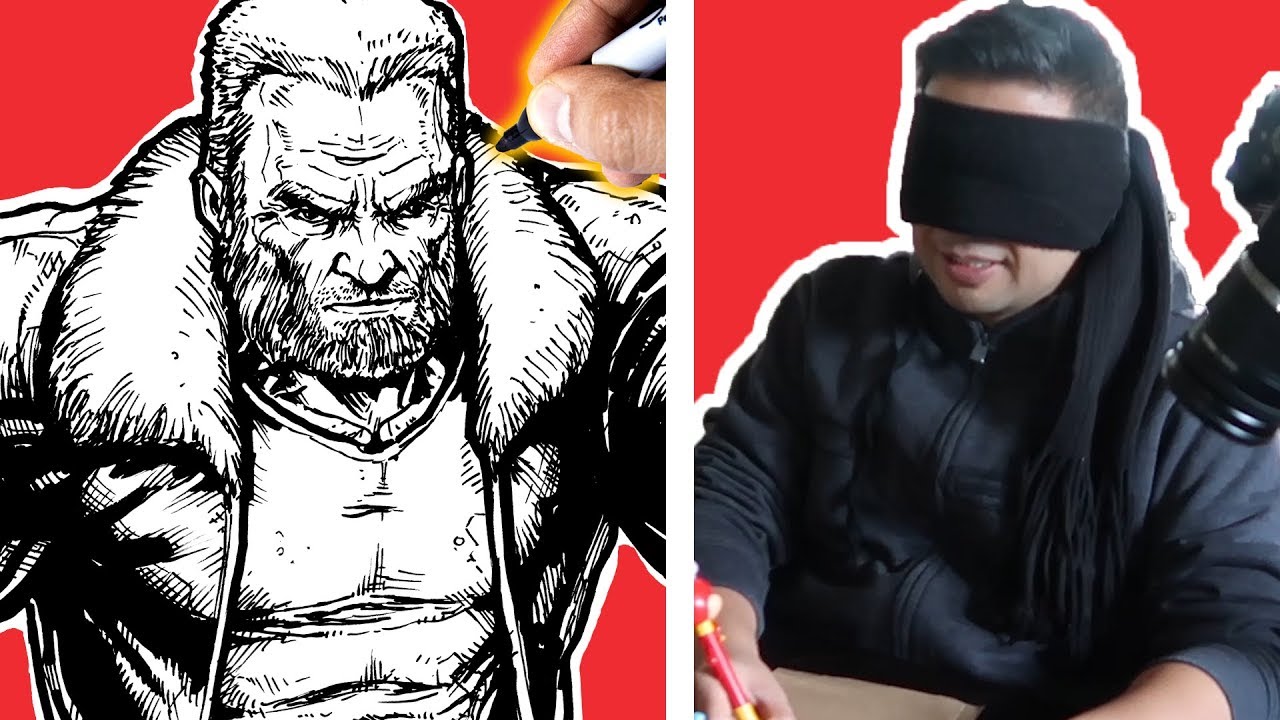 DRAWING while BLINDFOLDED ART CHALLENGE! The BIRD BOX Challenge! - YouTube