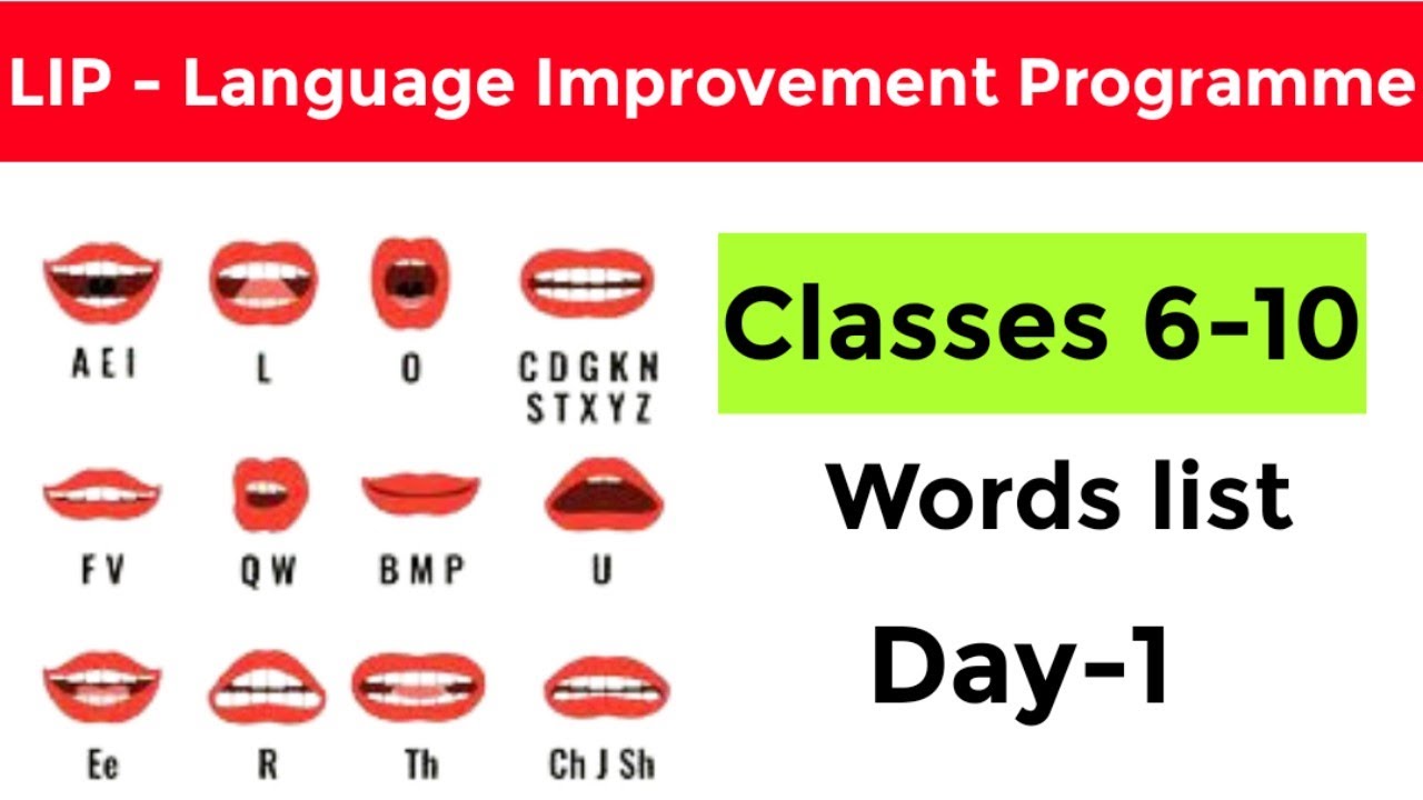LIP | Language Improvement Programme | Words list | Day-1 | 6-10 - YouTube