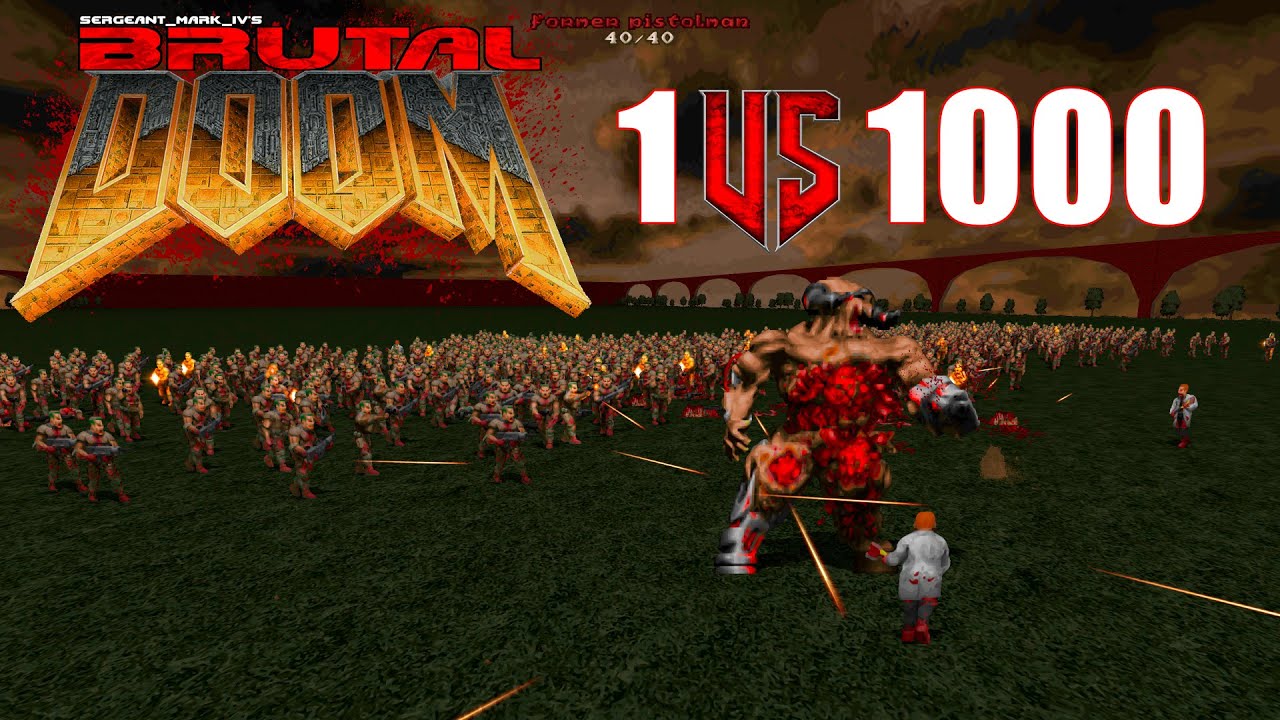 Cyberdemon vs 1000 Zombiemans - Brutal Doom : Monster Infighting ...