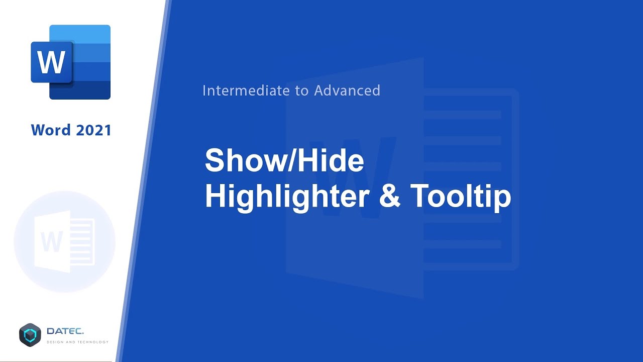 #81 - Show/Hide Highlighter & Tooltip in Microsoft Word - YouTube