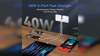 Review: USB C Wall Fast Charger Block, 40W 4-Port Type C Charger Fast Charging Blocks PD Power...