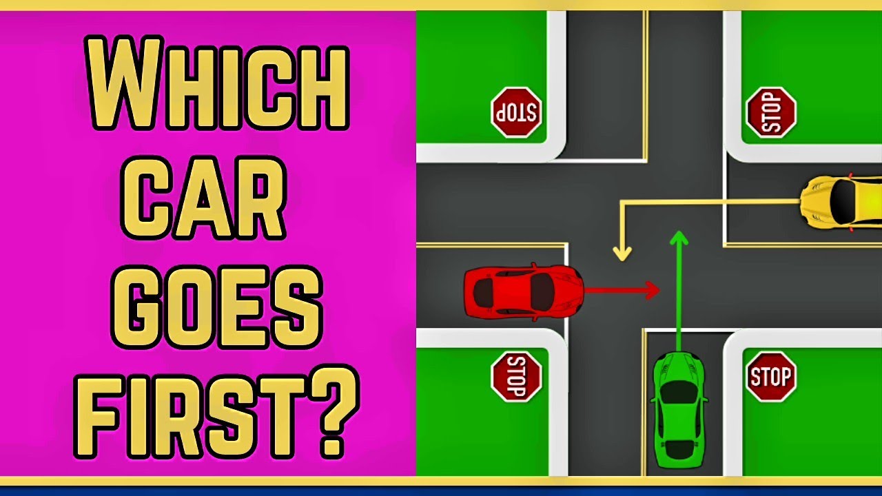 AT THIS 4 WAY STOP INTERSECTION WITH 3 CARS, WHICH CAR GOES FIRST ...