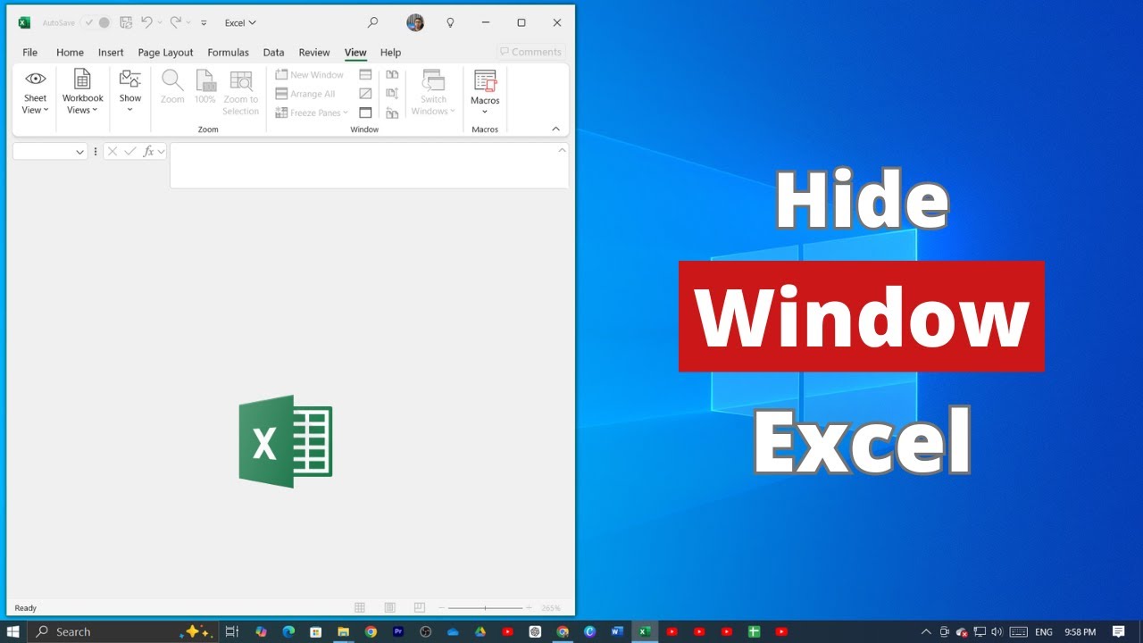 How to Hide Window on Microsoft Excel - YouTube