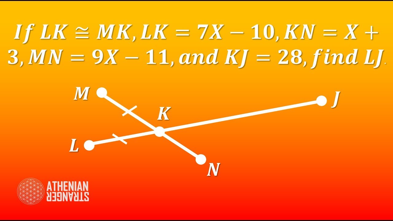 Use Congruent Segments to Solve for a Missing Distance (Geometry) - YouTube