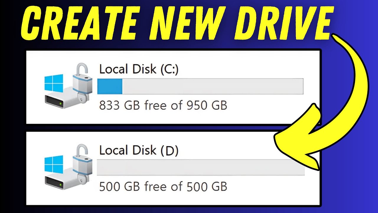 How to Create Partition in Windows 10 & Windows 11 | Create New Drive ...