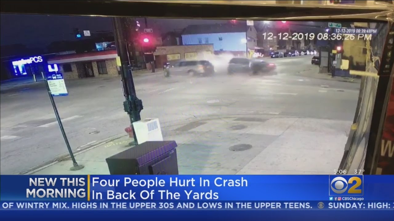 4 People Hurt In Red Light Crash In Back Of The Yards - YouTube
