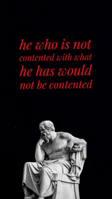 If you’re not content with little, you’ll never be content with more. # ...