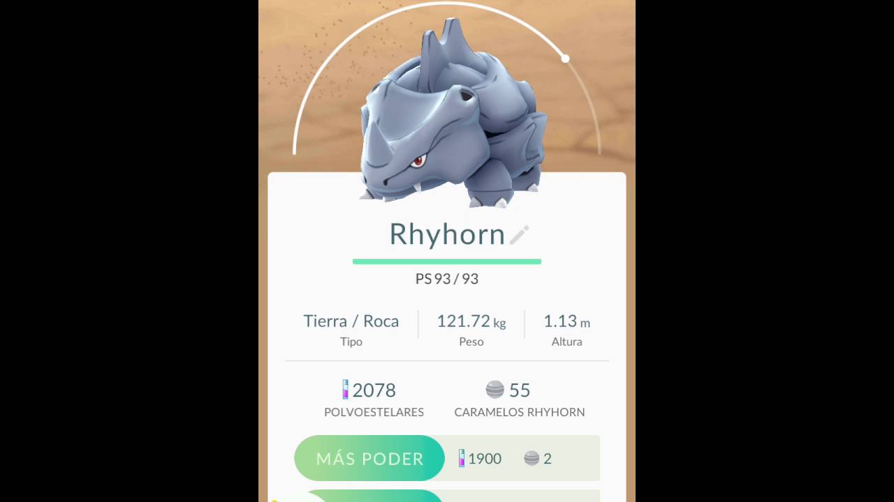 Pokemon Go - Evolución de Rhyhorn/Rhydon +1000PC - YouTube