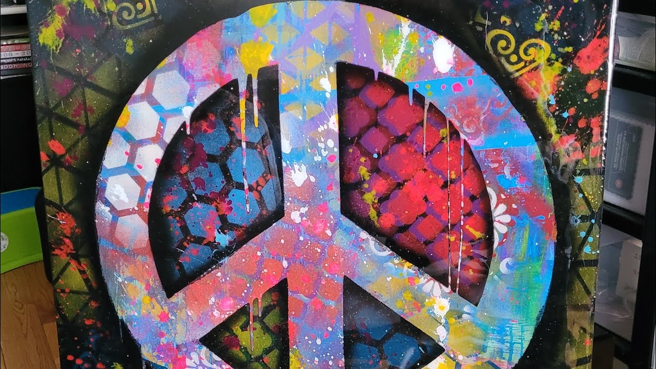 JOHN BECKLEY INSPIRED ABSTRACT PAINTING | PEACE & LOVE - YouTube