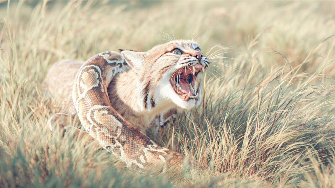 Python Attacked A Pregnant Bobcat But At The Last Moment Something Incredible Happened! - YouTube