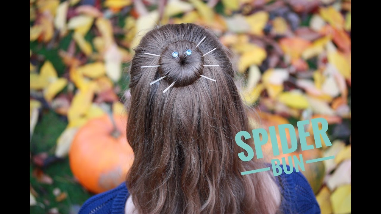 Spider bun | Halloween hairstyle - YouTube
