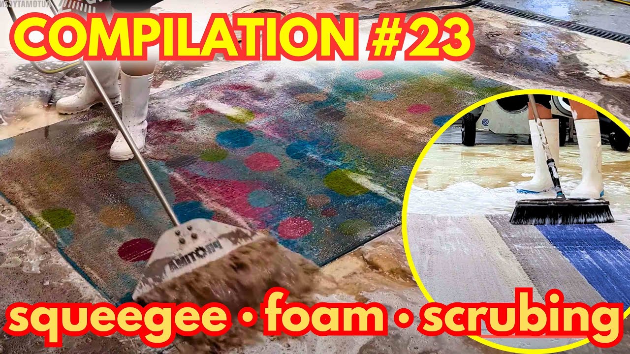Carpet cleaning compilation #23 | squeegee, foam & scrubing - YouTube