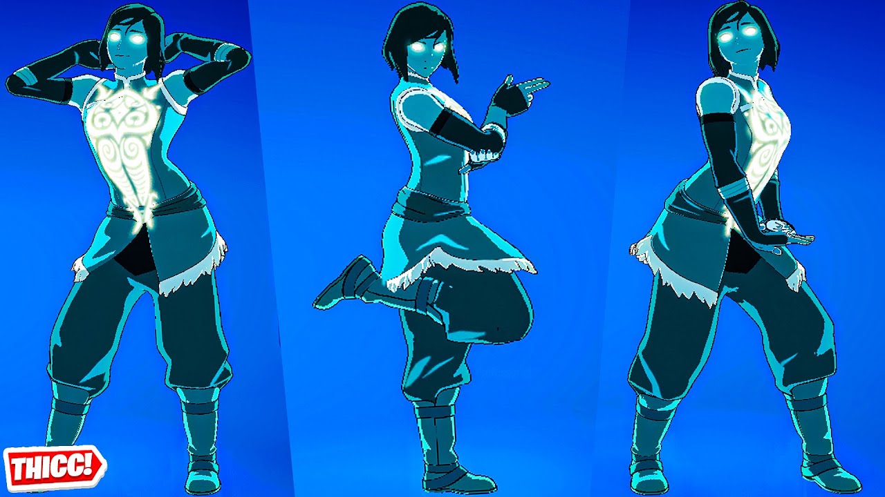 Fortnite Korra Skin Showcase Thicc 🍑😍 Top Tiktok Emotes & Dances 😘 ...