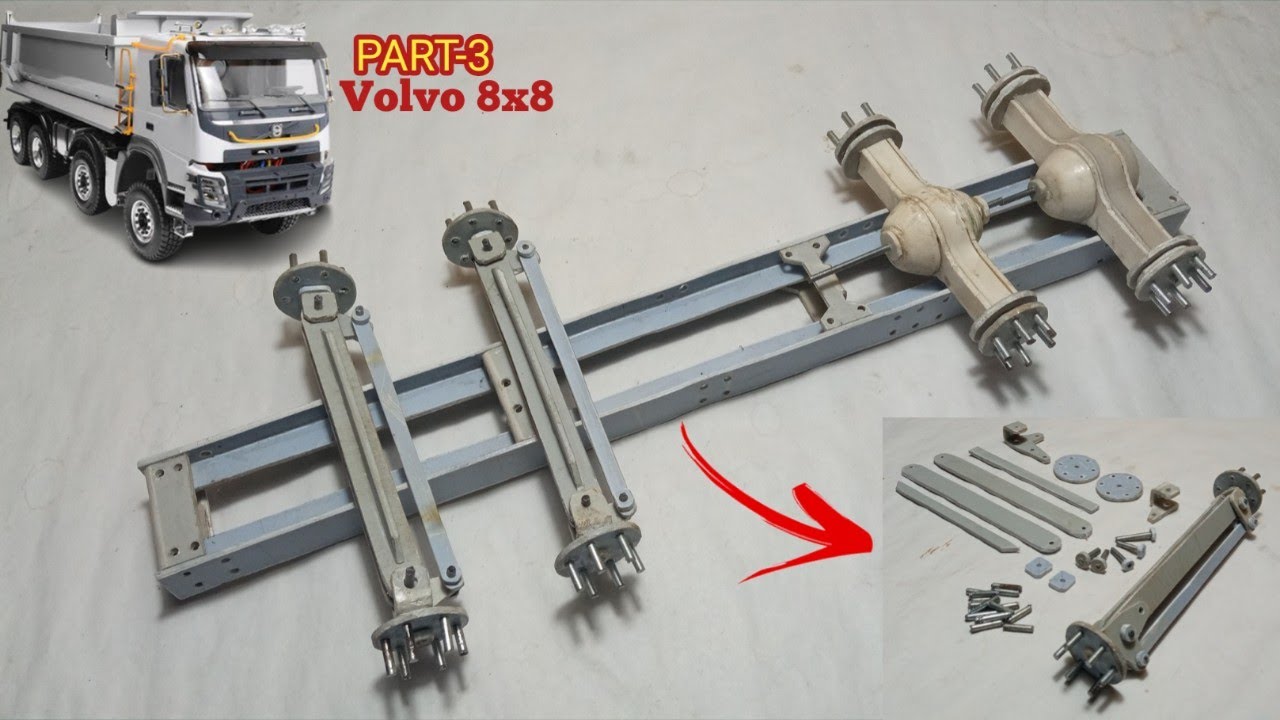 how to make rc heavy truck front axle full metal | RC truck | RC exel ...