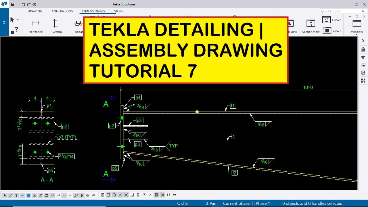 Tekla Detailing Assembly Drawing Tutorial 7 Youtube
