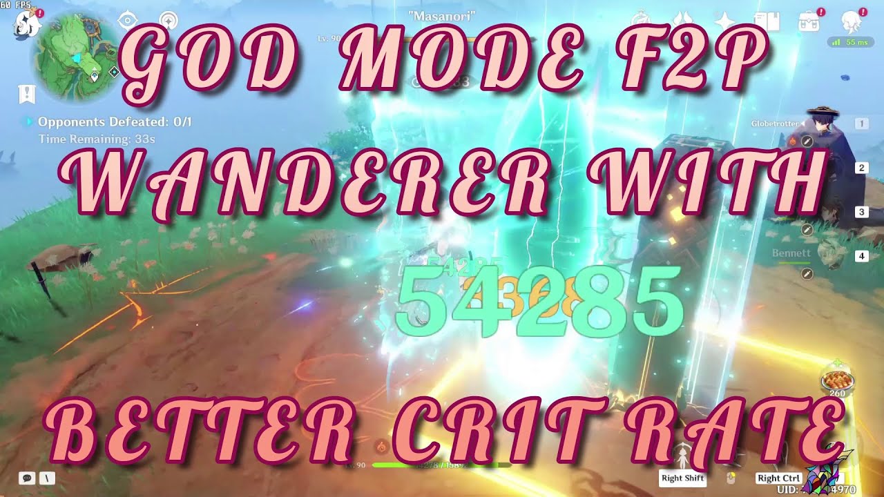 Genshin Impact 3.3 God Mode Wanderer with Better Crit Rate - YouTube
