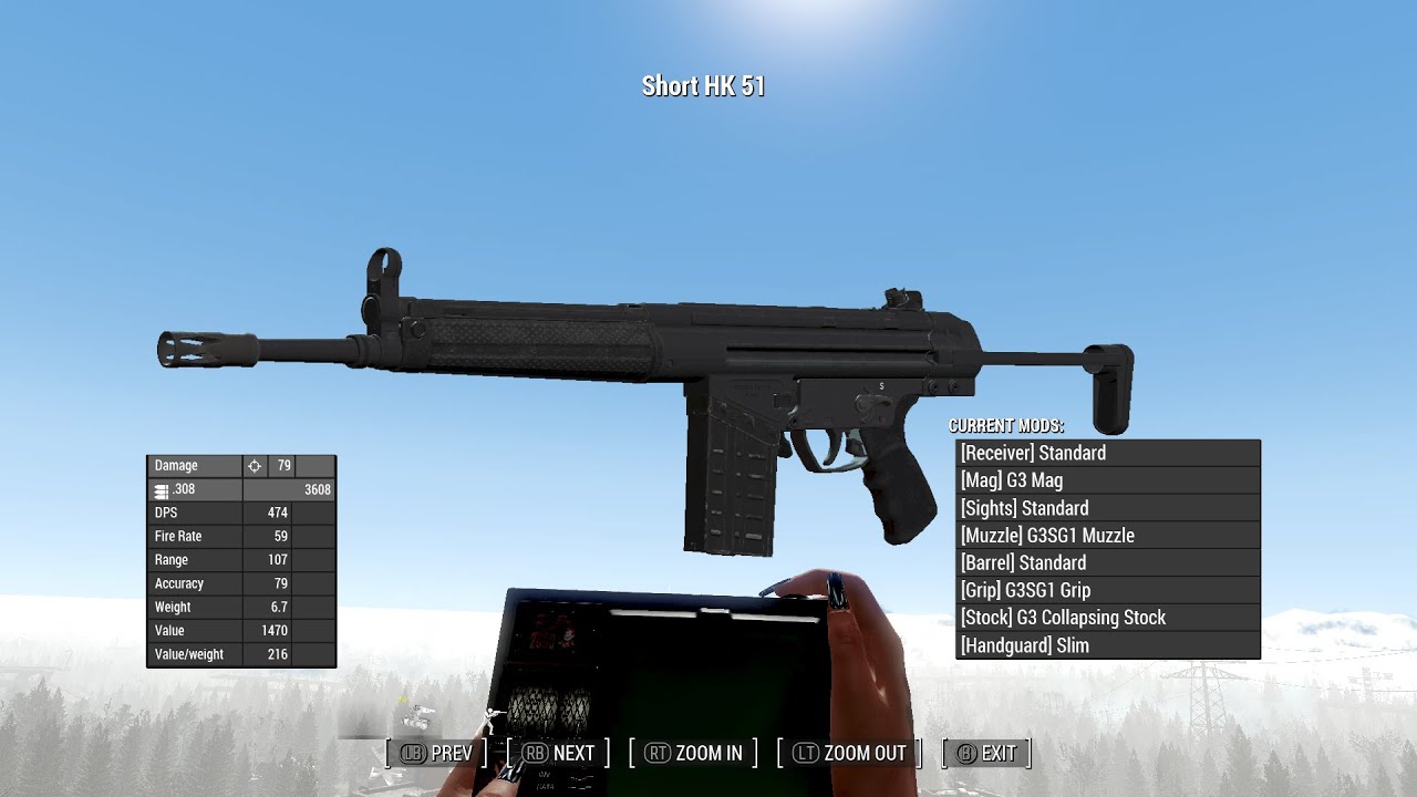 Fallout 4 Mods ( HK G3 - Battle rifle ) Review - YouTube