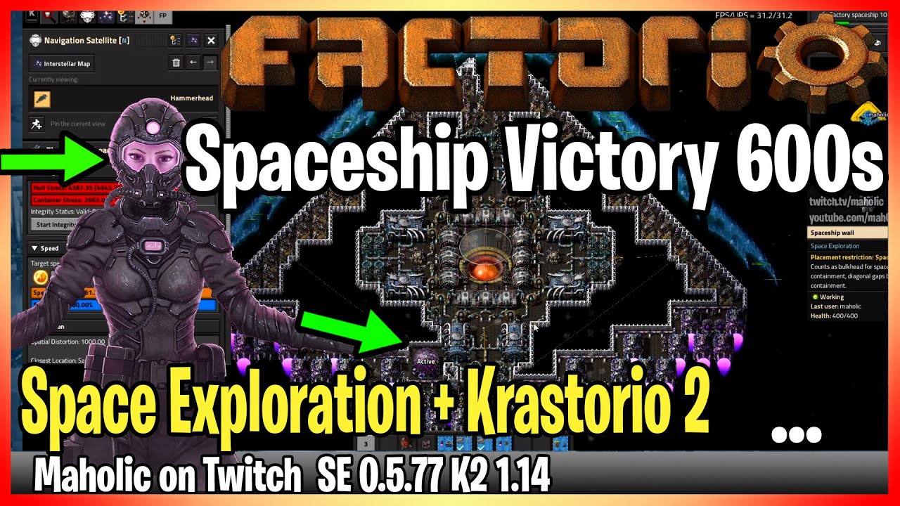⚙️Factorio Space Exploration & Krastorio 2 Mod 🏭 ️Spaceship Victory ...
