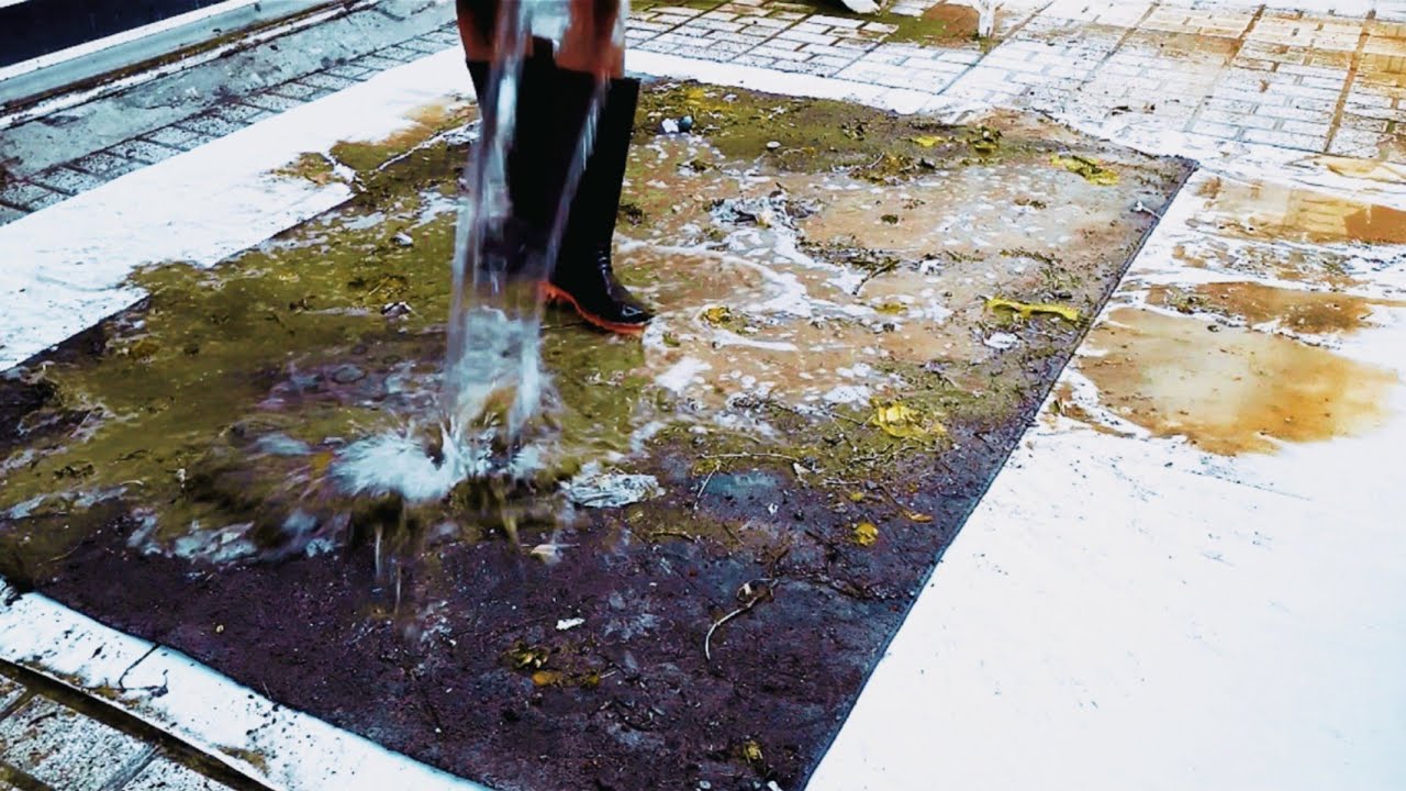 I washed two extremely dirty giant rugs | satisfying carpet cleaning ...