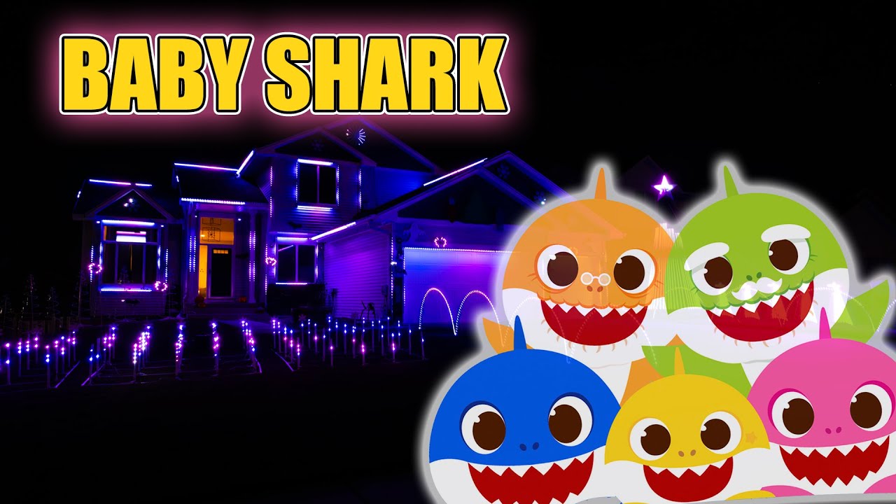 Baby Shark Light Show - Onan Family Lights - YouTube