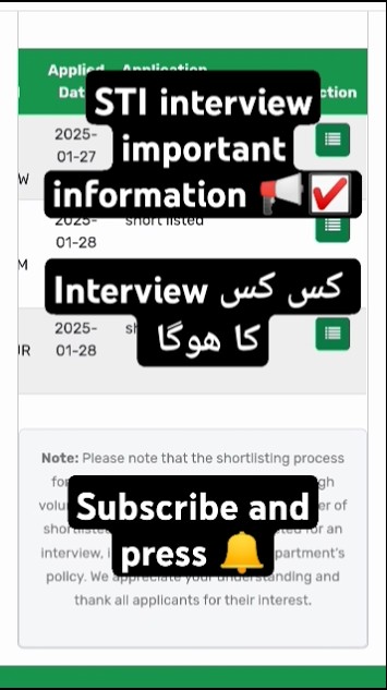 STI interview date/ STI important update/STI latest update/STI ...