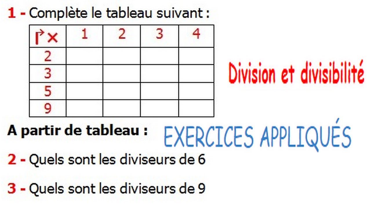 Maths 6ème - Division et divisibilité Exercice 3 - YouTube