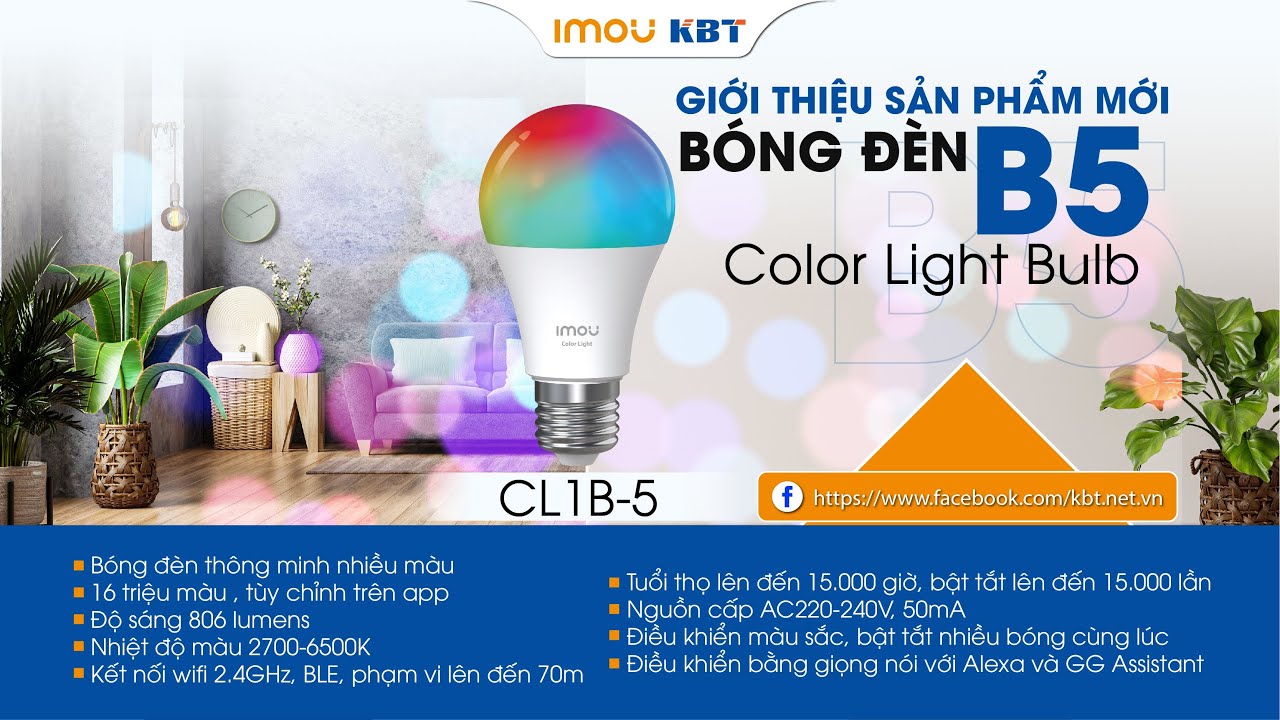 Bóng đèn IMOU B5 Color Light Buld 16 triệu màu - YouTube