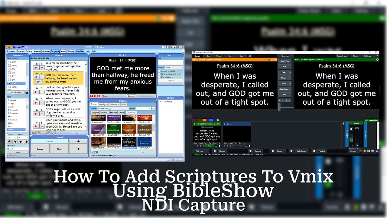 HOW TO ADD SCRIPTURES TO VMIX USING BIBLESHOW USING NDI CAPTURE - YouTube