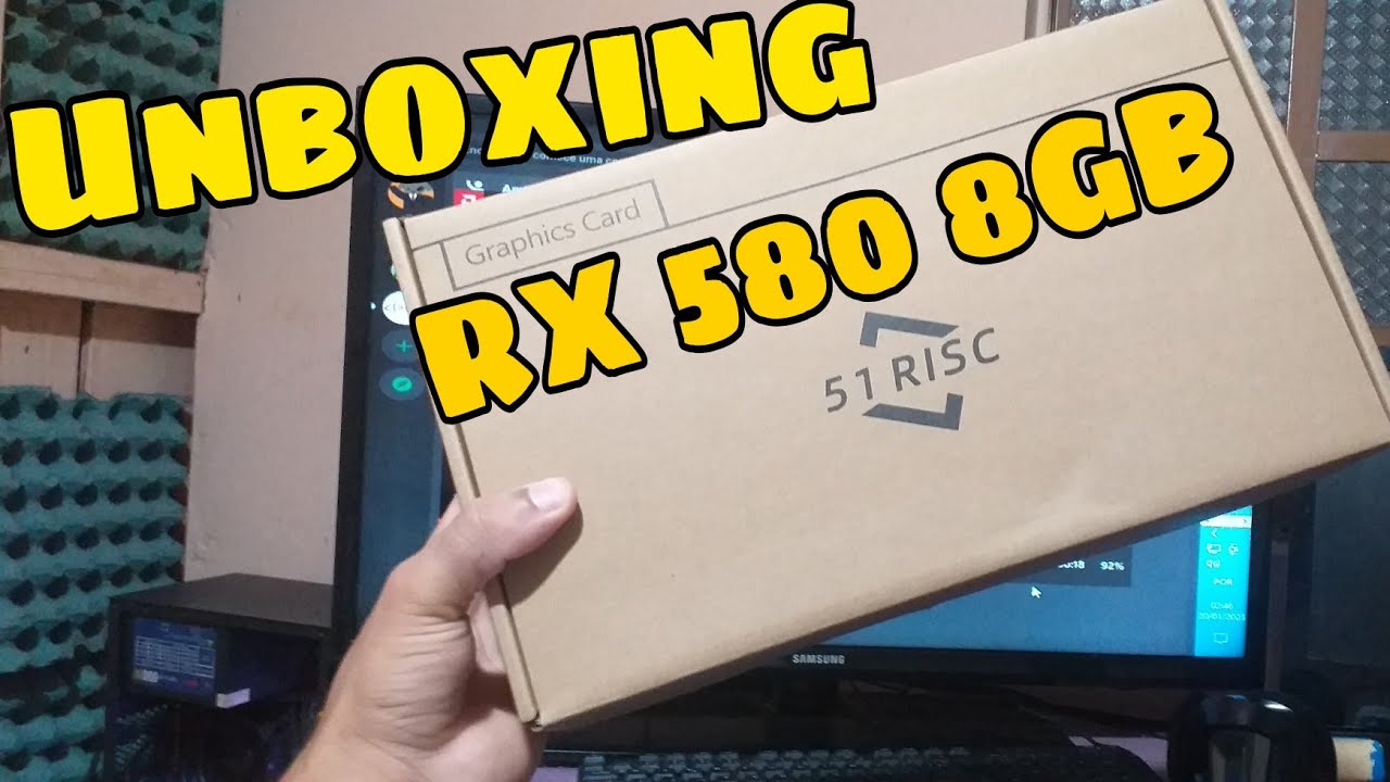 unboxing da minha nova placa de vídeo RX 580 8gb 51 risc - YouTube