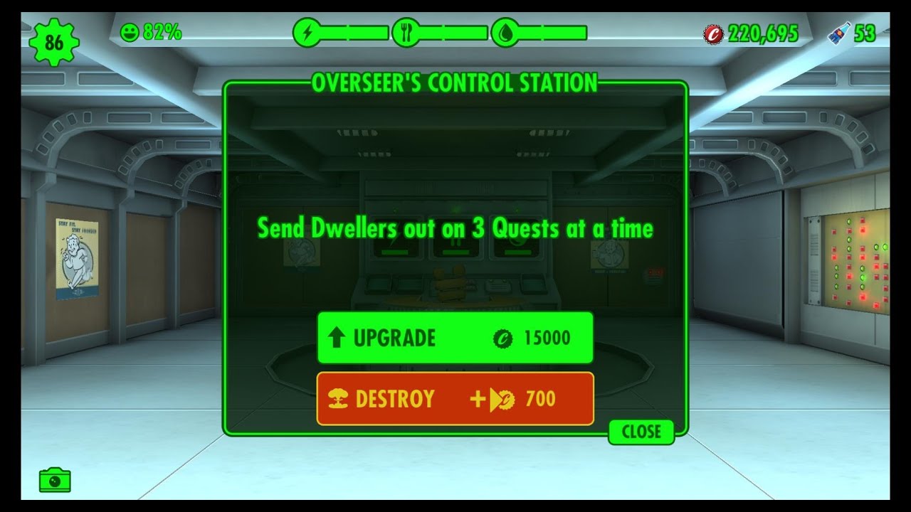 Fallout Shelter - Upgrading Overseer's Control Station - Explore 3 ...