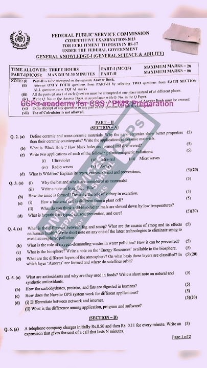 Css Papers 2023 Css Css2023 Cssmcq Csp Viral Shorts Shortvideo Youtube 7398