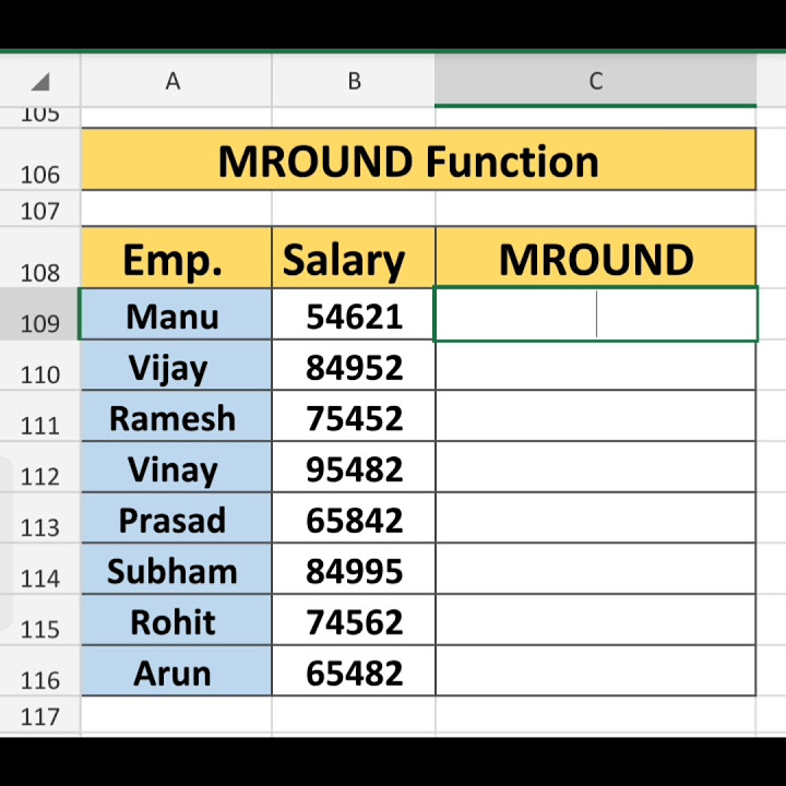MROUND function in Excel part 2 #mround #msexcel - YouTube