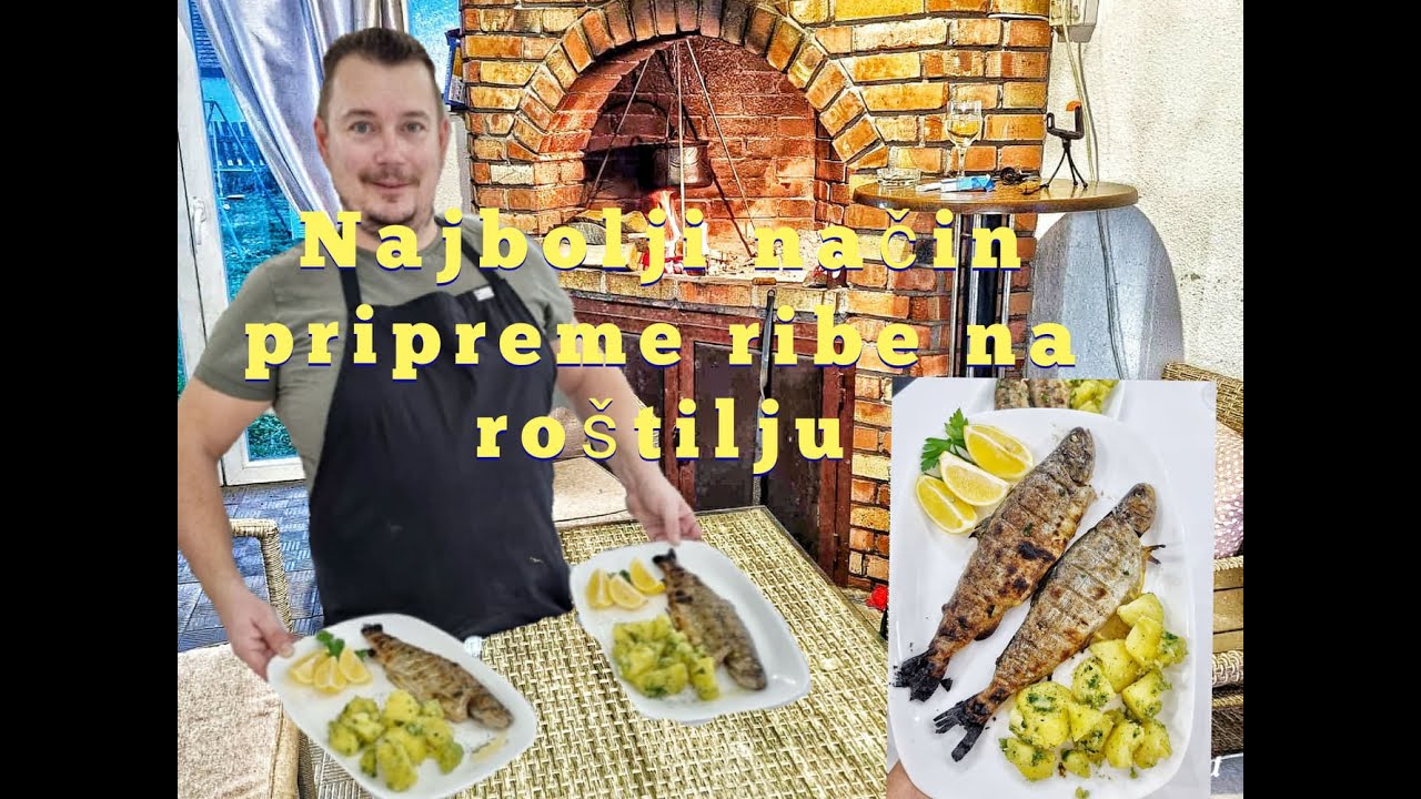 Riba pastrmka na žaru sa marinadom i prilogom - YouTube