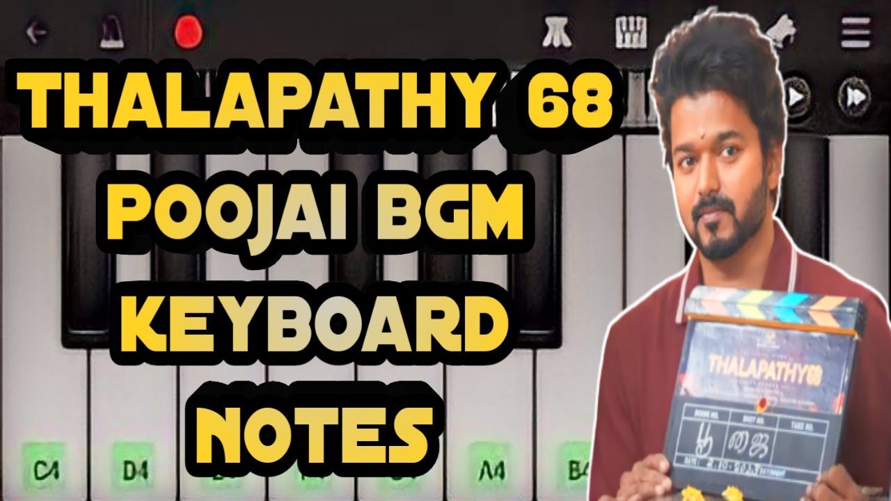 Thalapathy 68 pooja bgm | Vijay | Yuvan | Piano notes | Keyboard notes ...