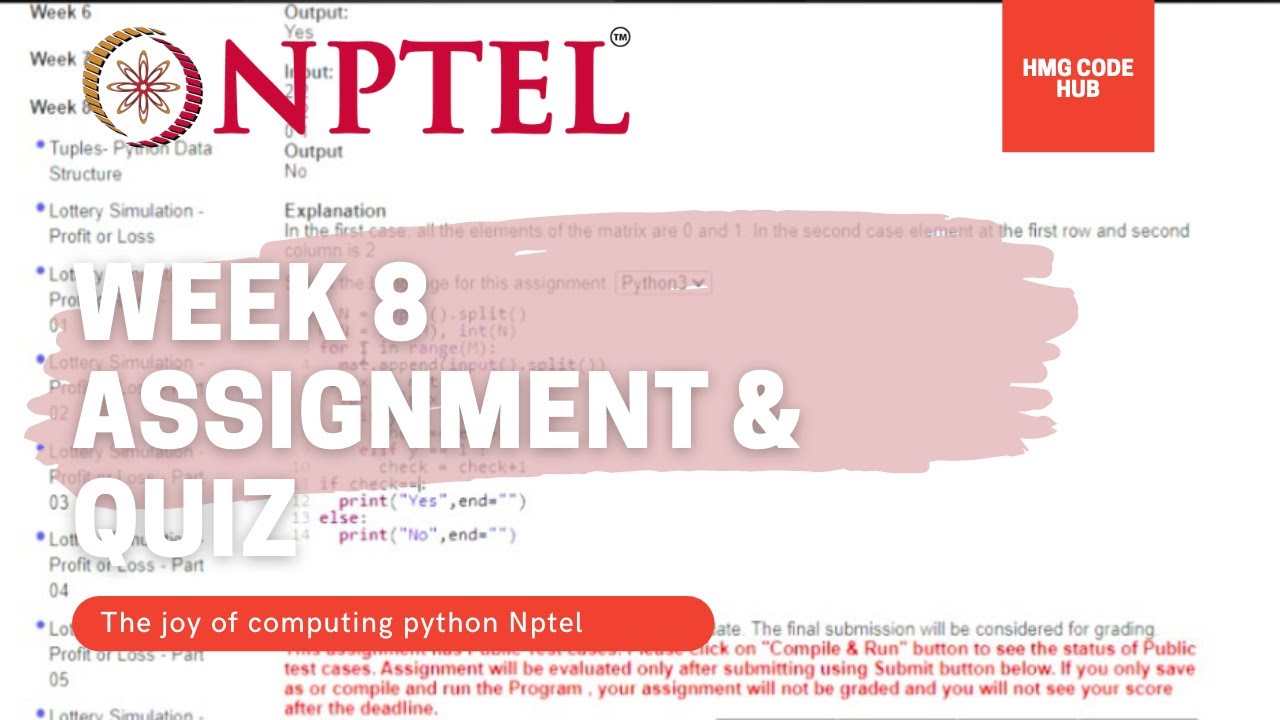 The Joy of Computing using Python Week8 - YouTube