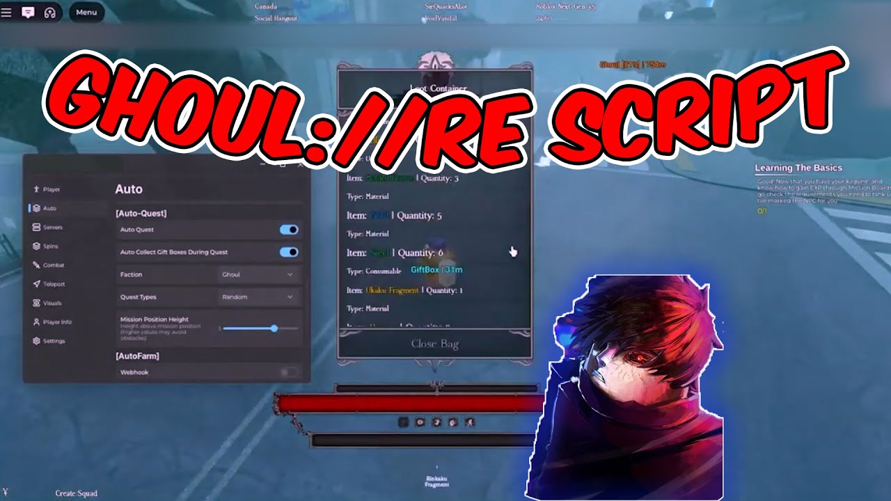 ROBLOX GHOUL://RE Script - (Auto Farm, Auto Quest, Auto Boss Raid, Fly ...