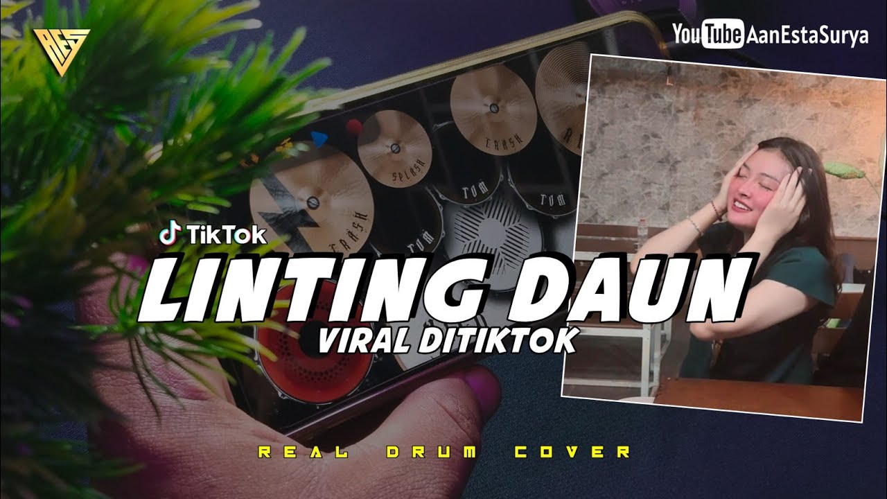 LINTING DAUN VERSI CEWEK VIRAL DI TIKTOK ( Real Drum Cover ) - YouTube