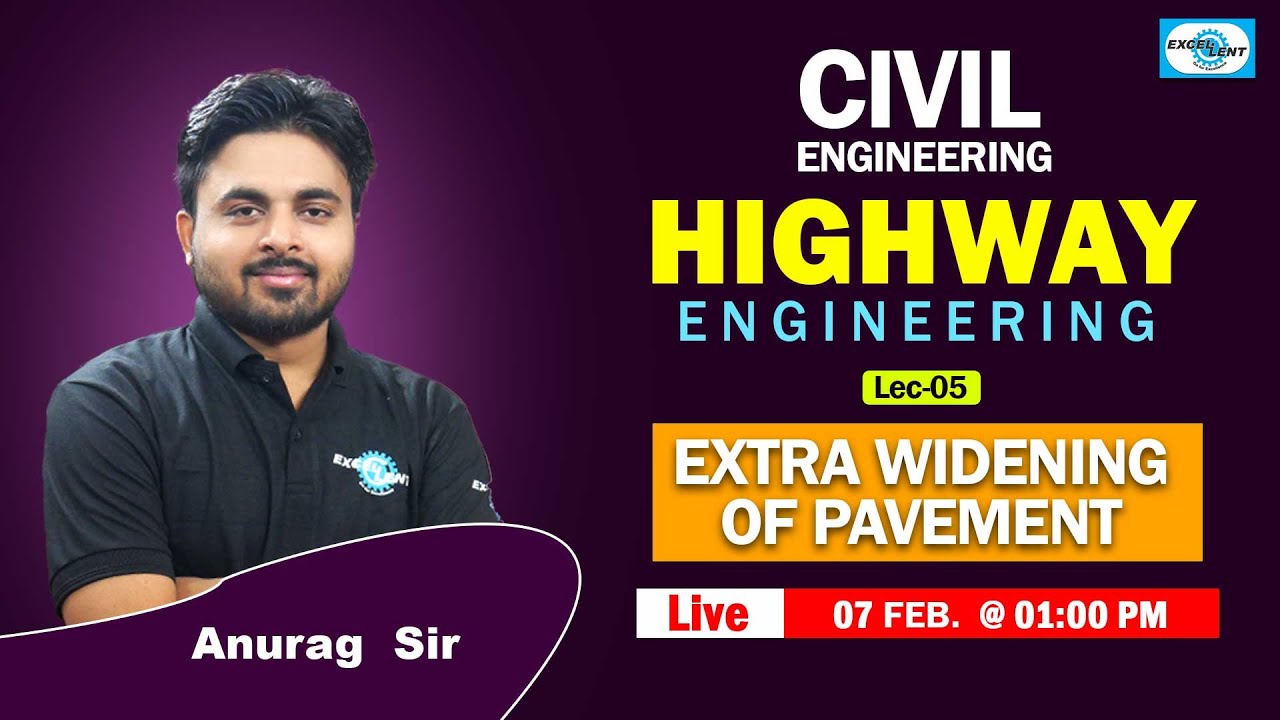 L05 II Extra Widening Of Pavement II Highway Engineering II Live @1:00 ...