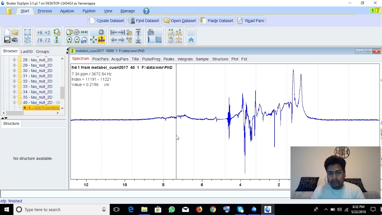 Extracting 1D NMR spectras from 2D/psuedo 2D NMR data - YouTube
