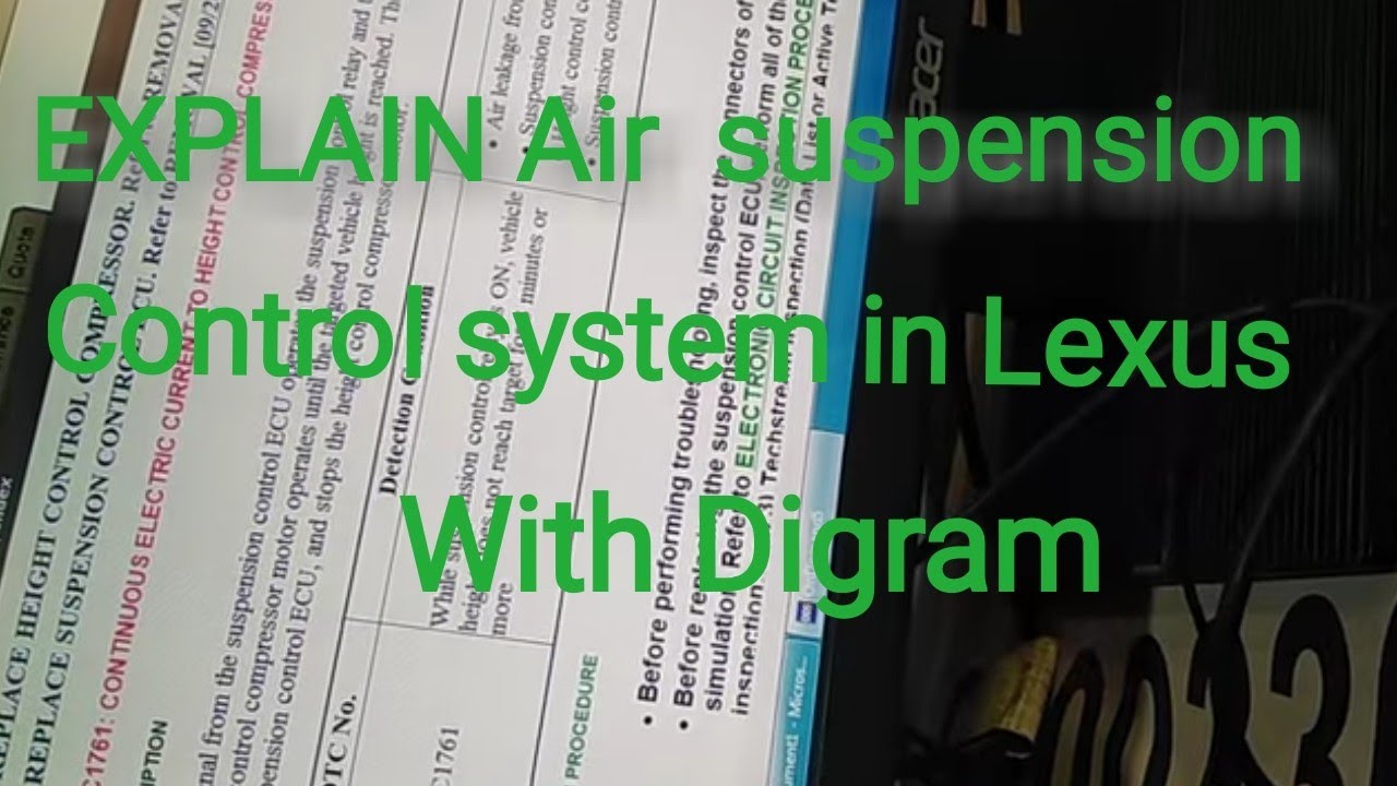 C1761 in Lexus Ls460L air suspension pump motor explain with digram ...