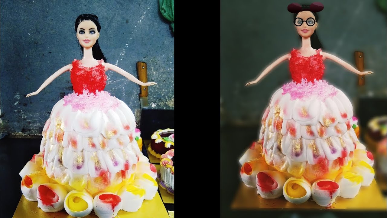 New Doll cake making | doll cake design | 1 kg doll Cake amezing ...