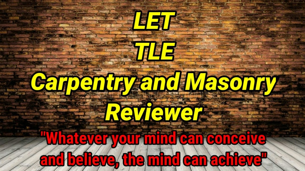 TLE- Carpentry and Masonry Reviewer - YouTube