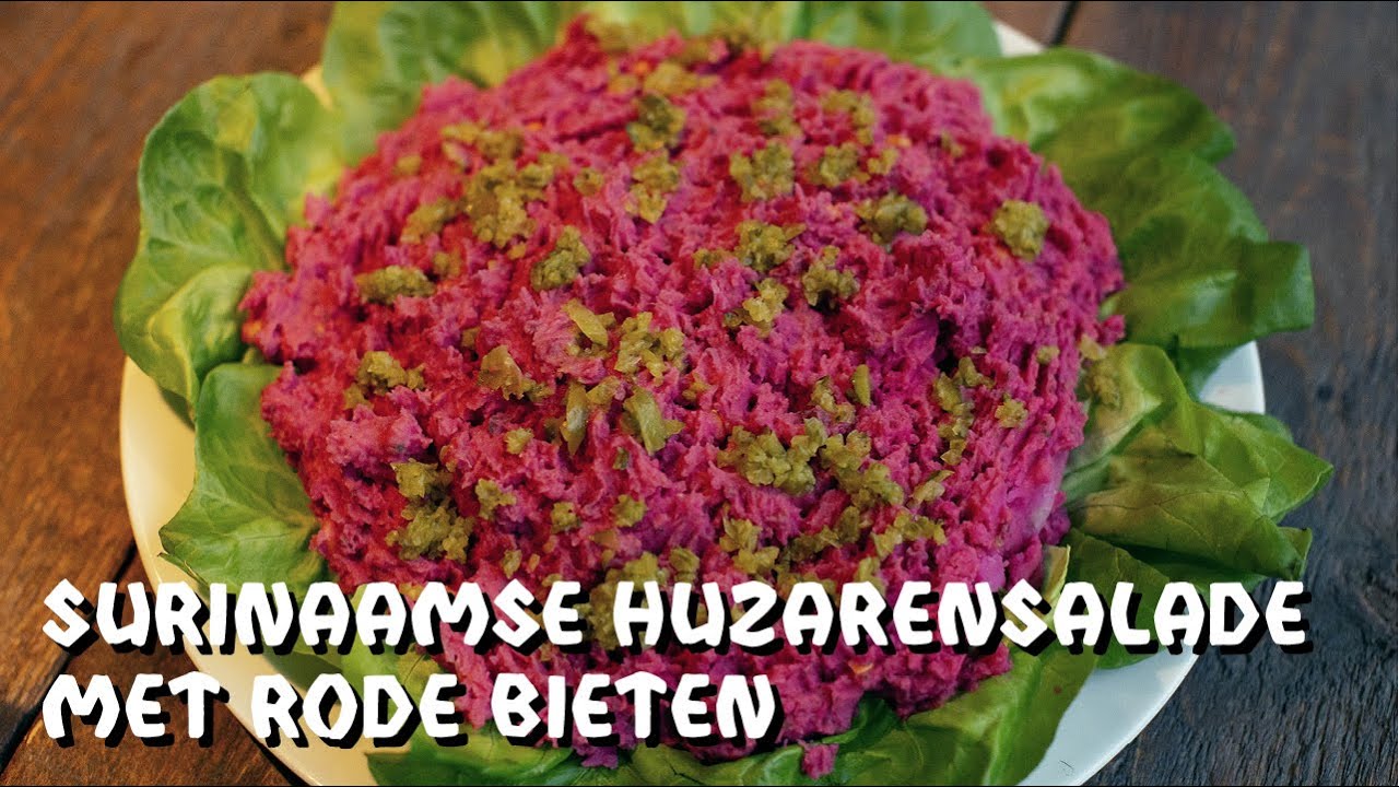 VEGAN SURINAAMSE HUZARENSALADE MET RODE BIETEN - YouTube