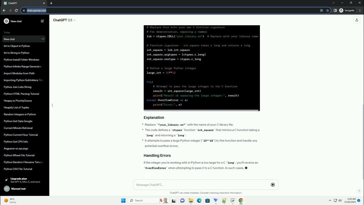 python int too large to convert to c long - YouTube