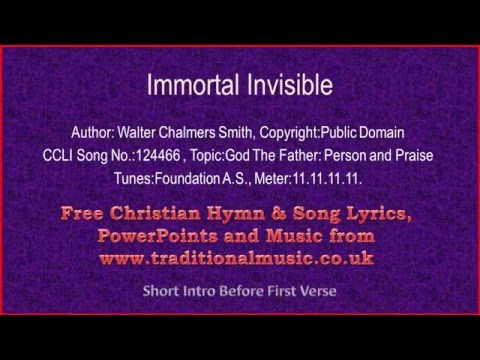 Immortal Invisible(flute-oboe) - Hymn Lyrics & Music - YouTube